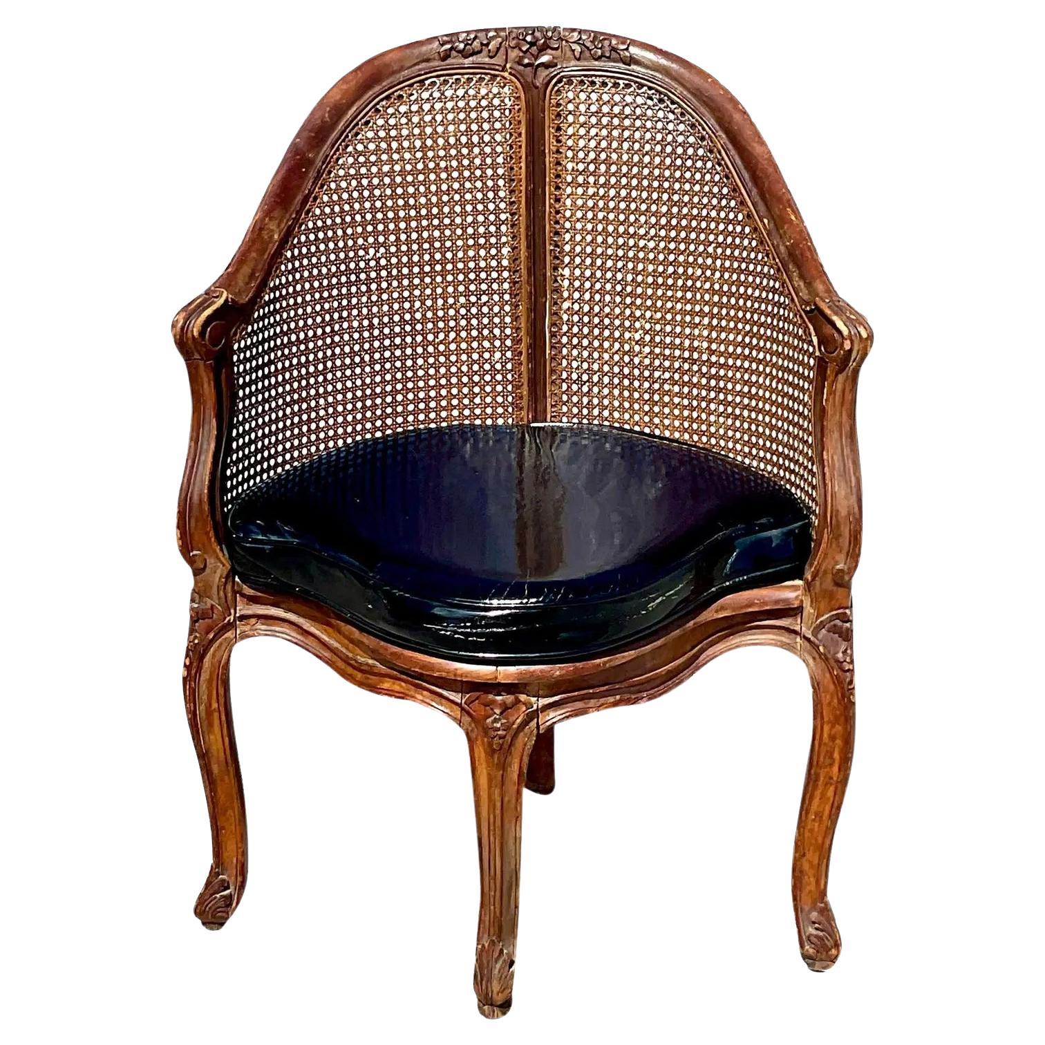 Antique English Regency Mahogany Caned Armchair For Sale at 1stDibs