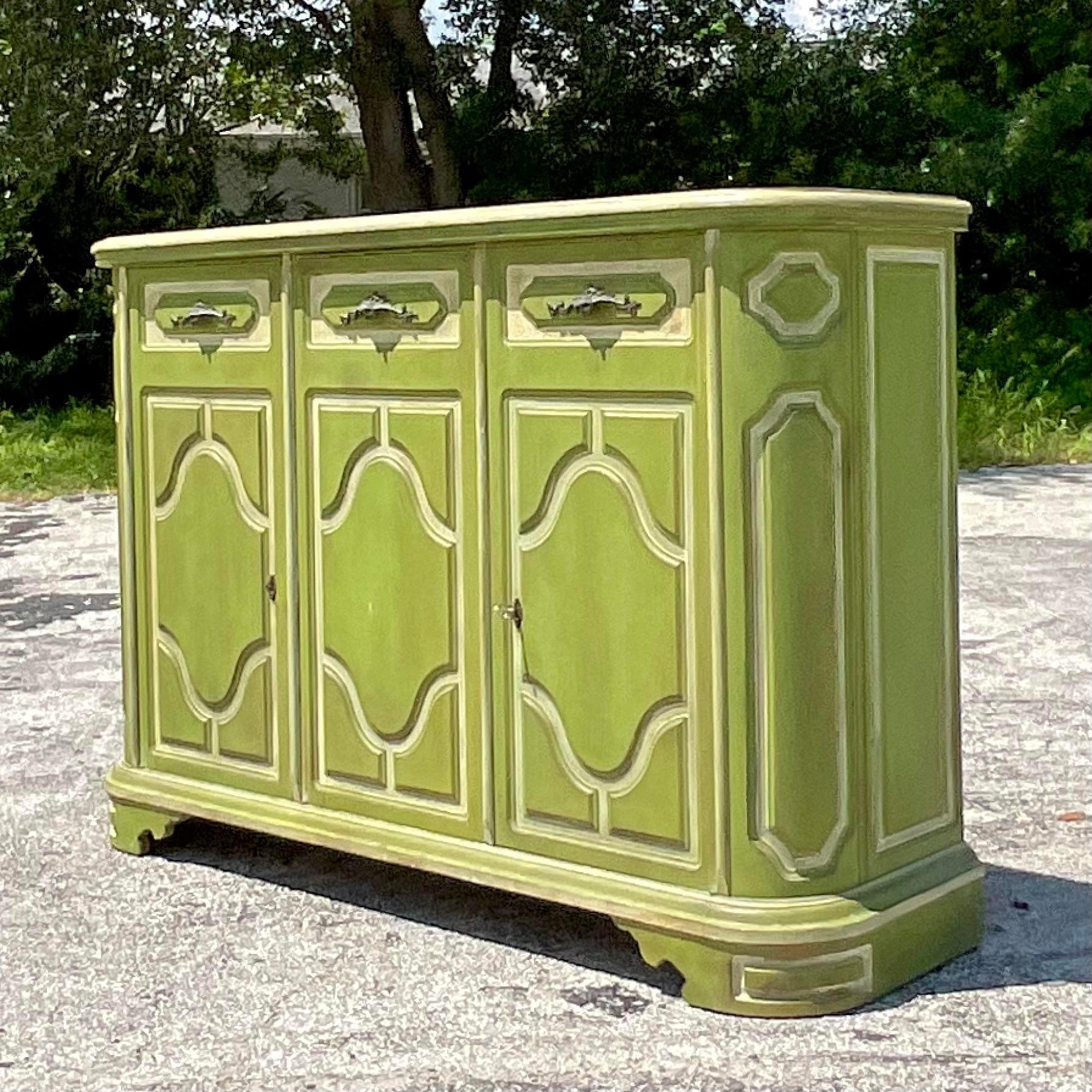 Vintage Regency French Provincial Painted Sideboard For Sale at 1stDibs