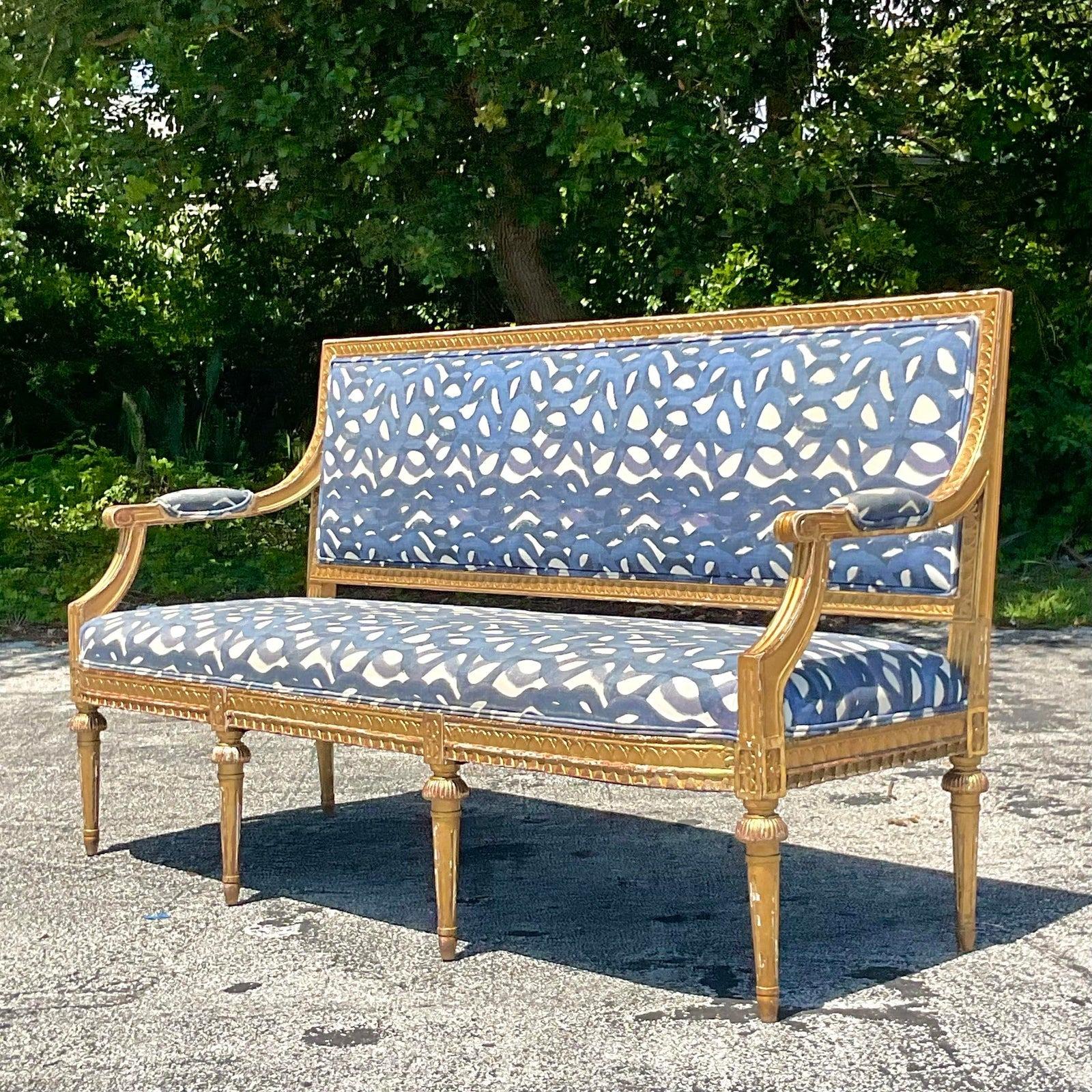 Vintage Regency Gilt Canapé Sofa at 1stDibs | canape vintage