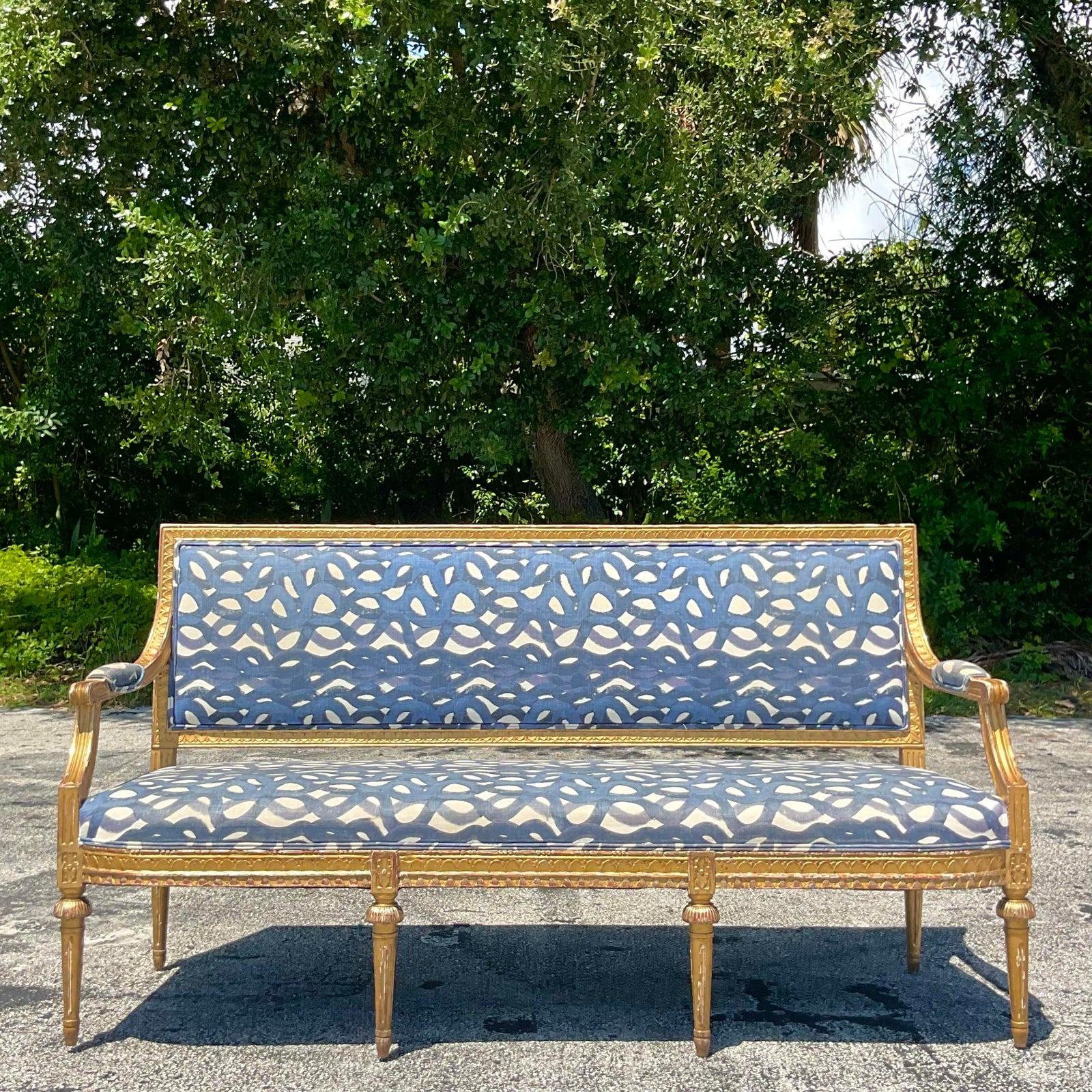 Vintage Regency Gilt Canapé Sofa at 1stDibs | canape vintage