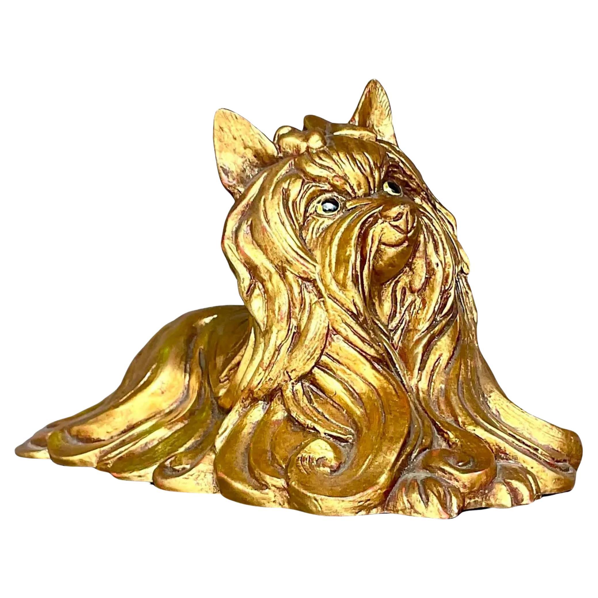 Vintage Regency Gilt Kay Finch Puppy For Sale at 1stDibs