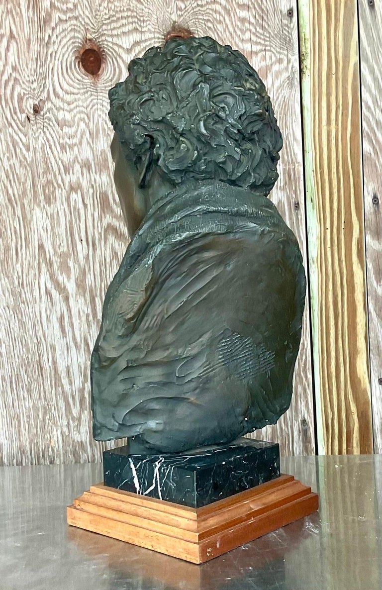 Vintage Regency Glenda Goodacre Attributed Bronze Bust of Man For Sale ...