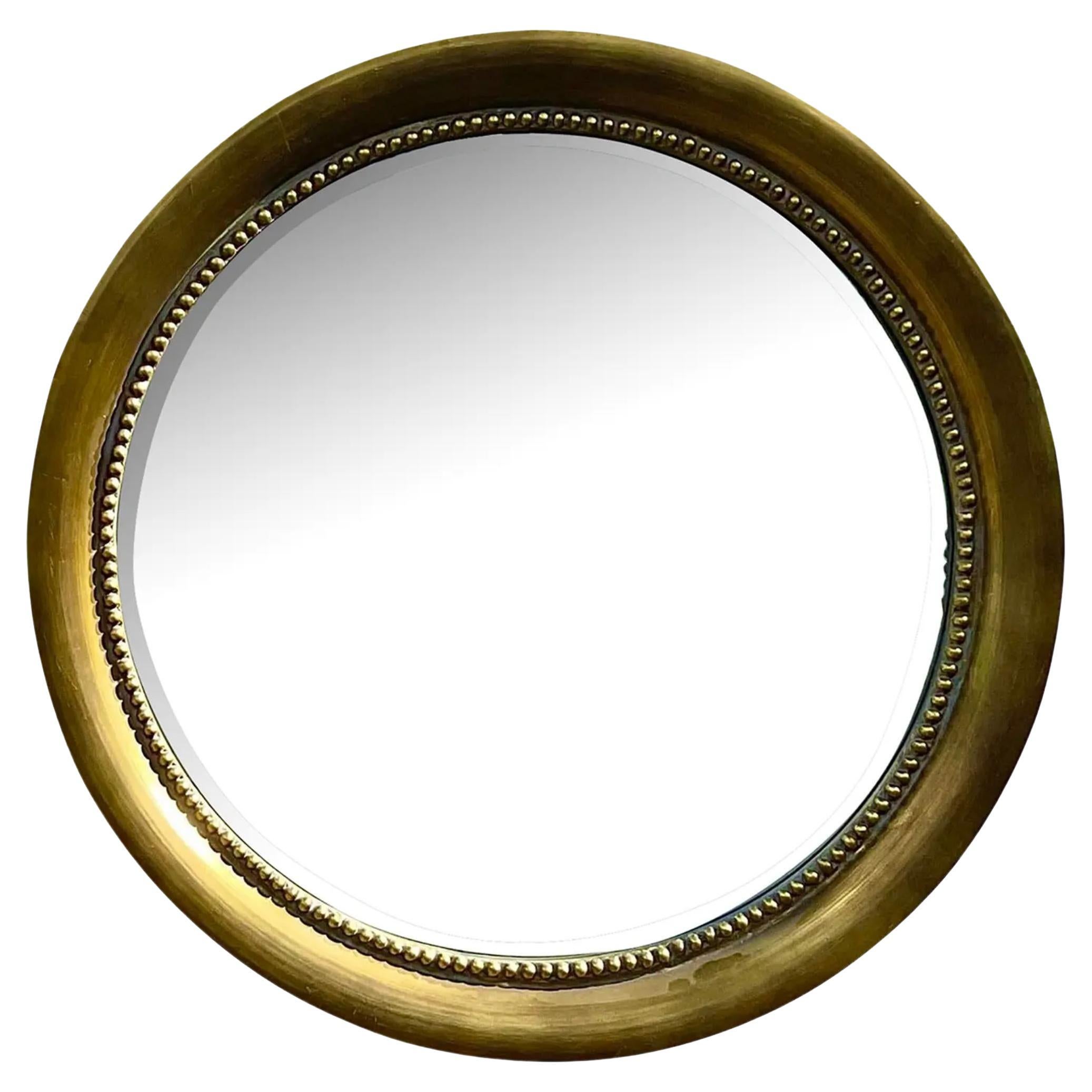 Vintage Regency Gold Circle Mirror For Sale at 1stDibs