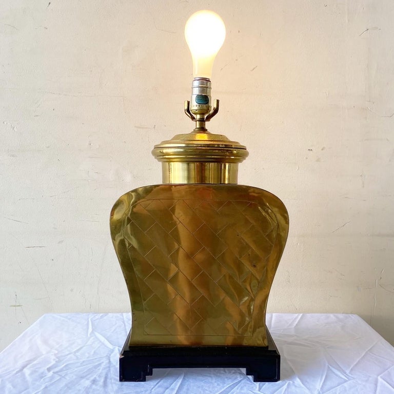 Vintage Regency Golden Table Lamp For Sale at 1stDibs
