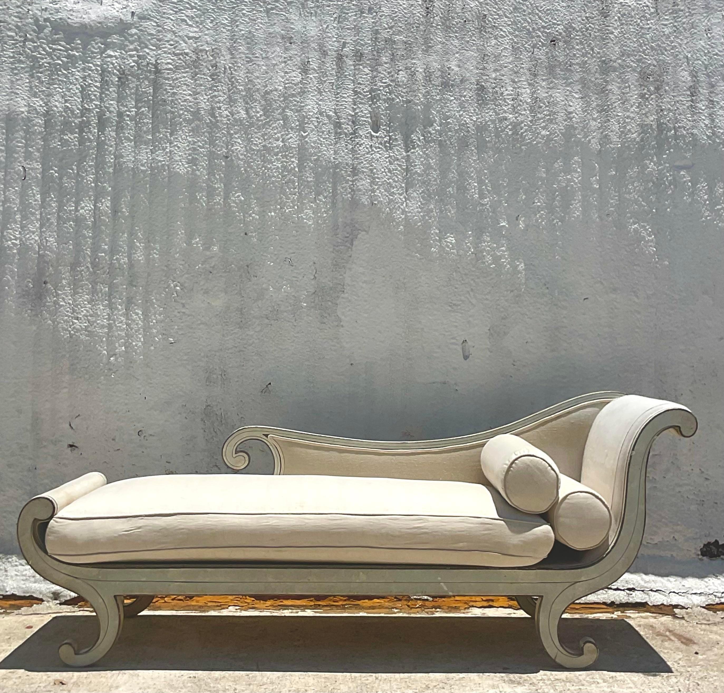 Vintage Regency Italian Patina “Contessa” Chaise For Sale at 1stDibs