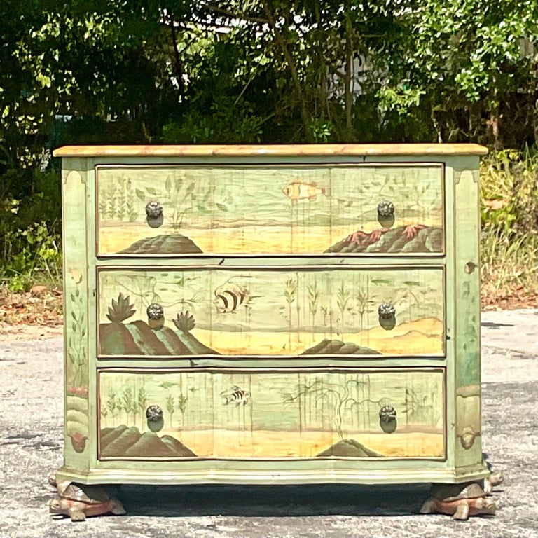 Vintage Regency Lane Hand Painted Turtle Chest For Sale at 1stDibs