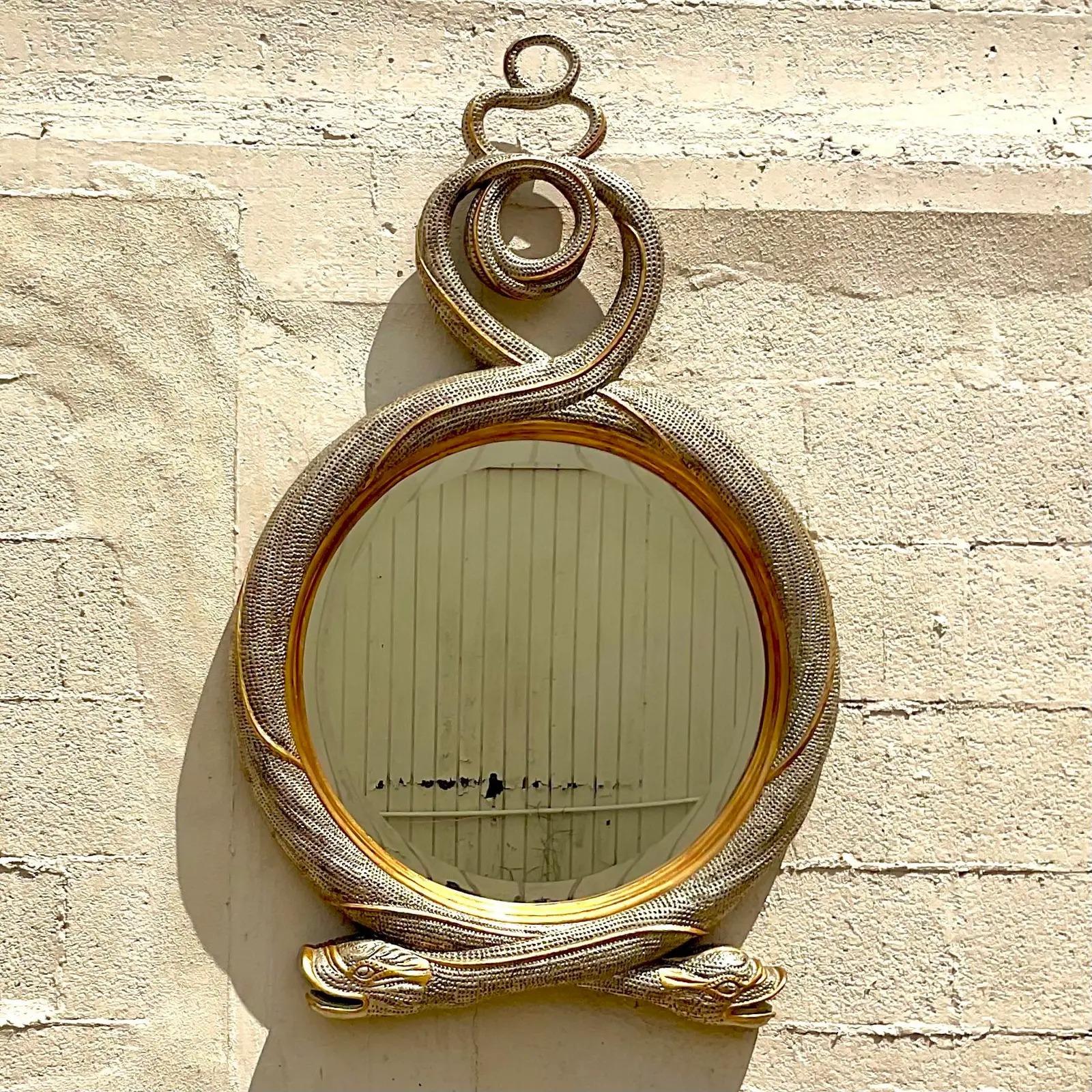 Vintage Regency Maitland Smith Gilt Twisted Serpent Mirror at 1stDibs ...