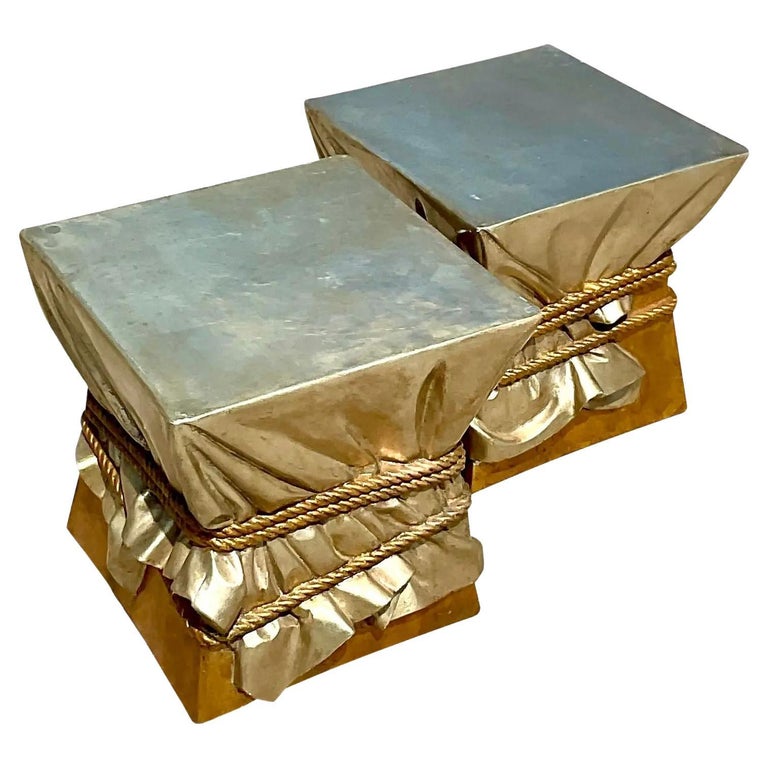 Vintage Regency Molded Resin Stools After John Dickinson, a Pair For ...