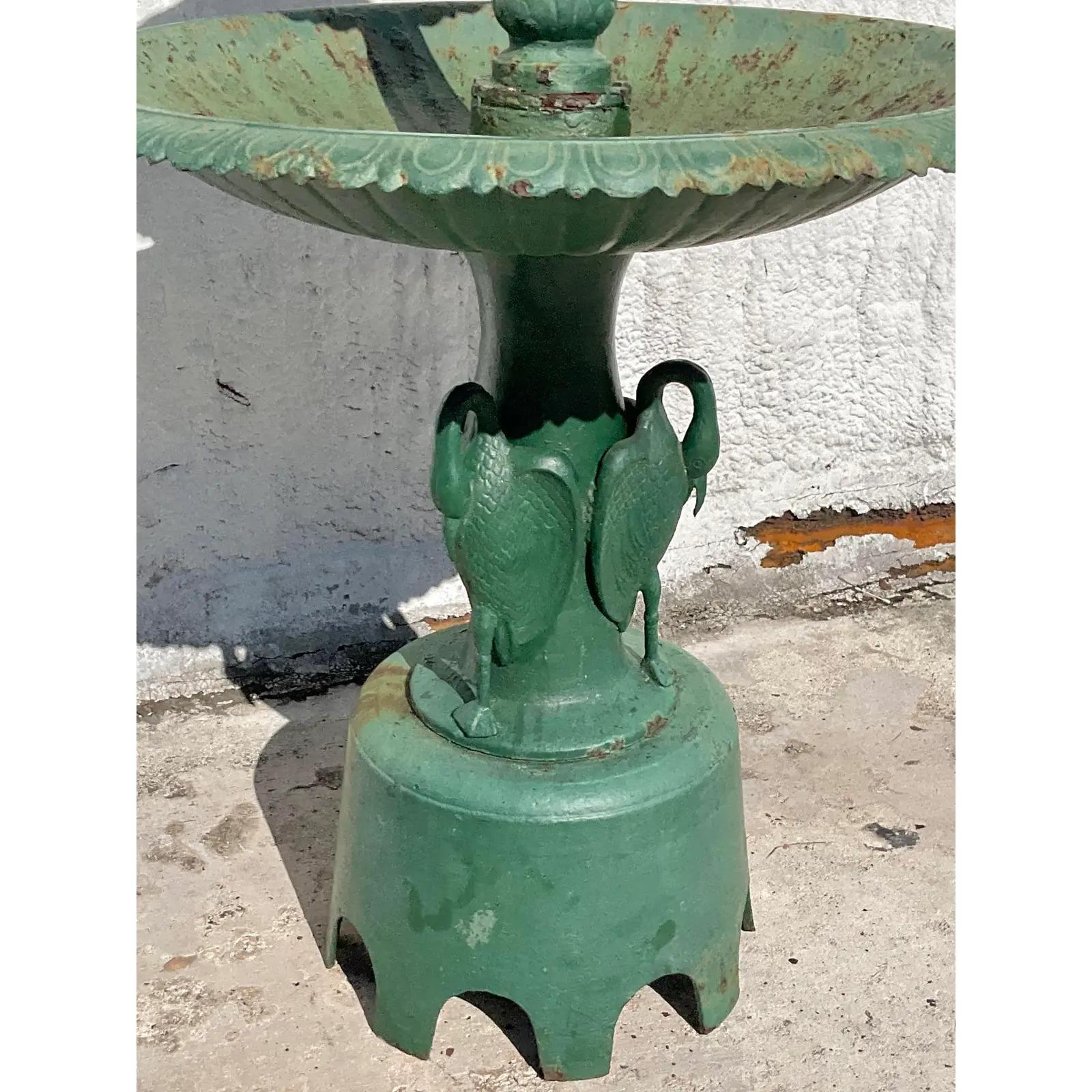 Vintage Regency Monumental Painted Wrought Iron Fountain at 1stDibs