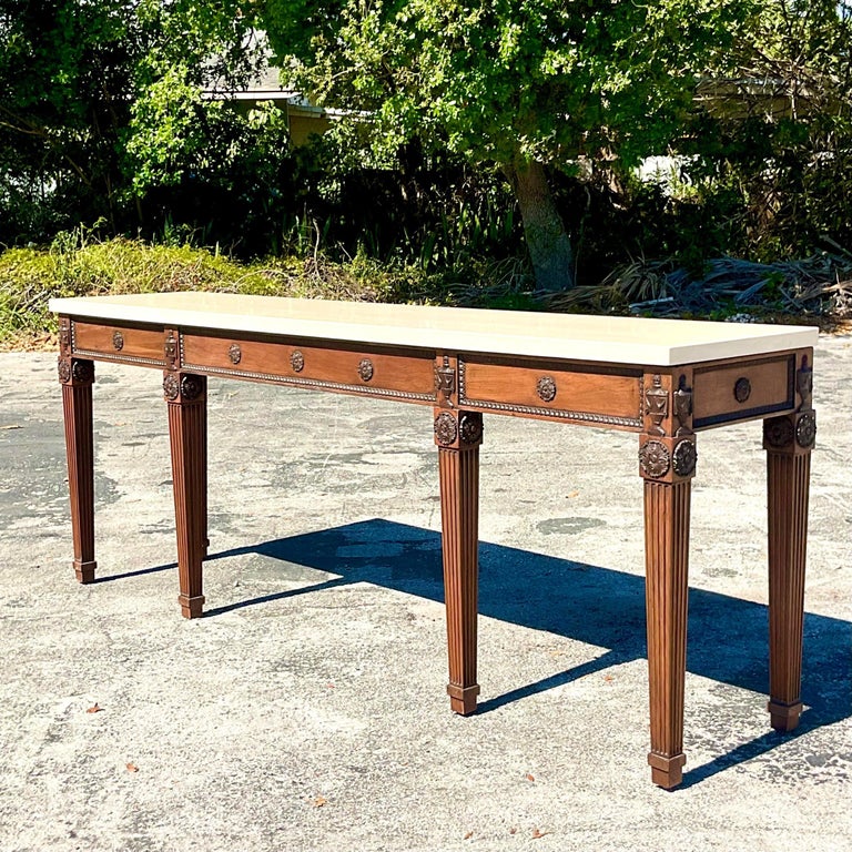 Vintage Regency Monumental Urn Detail Console Table For Sale at 1stDibs