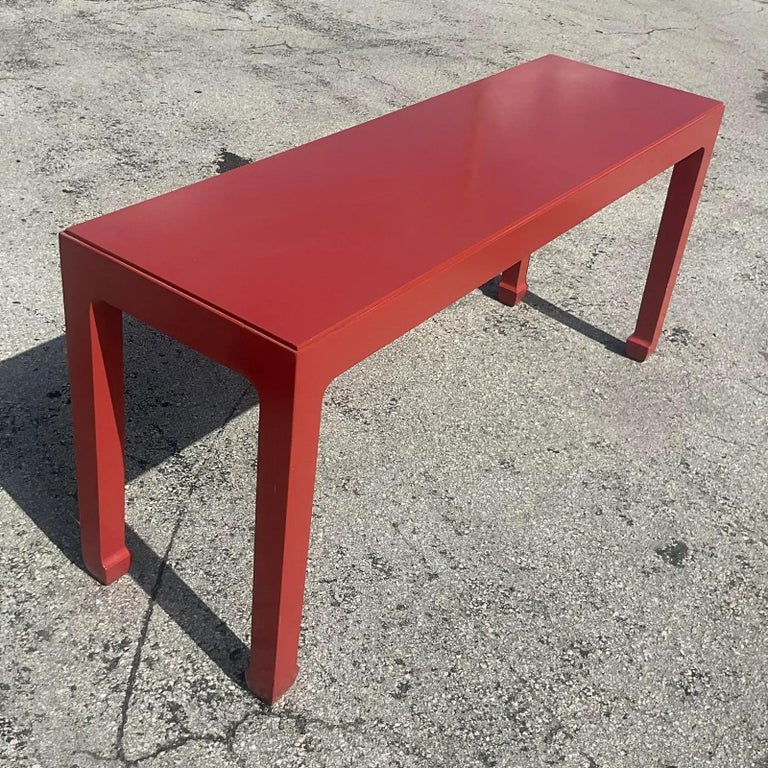 Vintage Regency Moroccan Red Lacquered Ming Console Table For Sale at ...