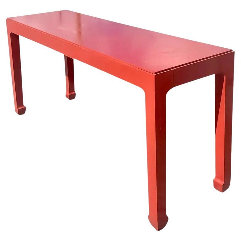 Vintage Regency Moroccan Red Lacquered Ming Console Table For Sale at ...