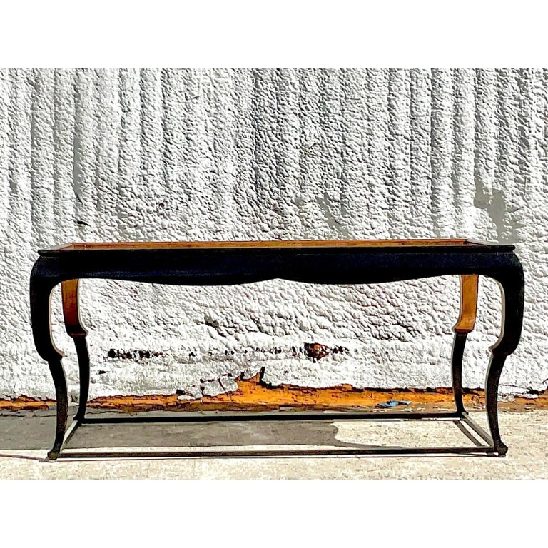 Vintage Regency Nancy Corzine Black Lacquer and Gilt Coffee Table For ...