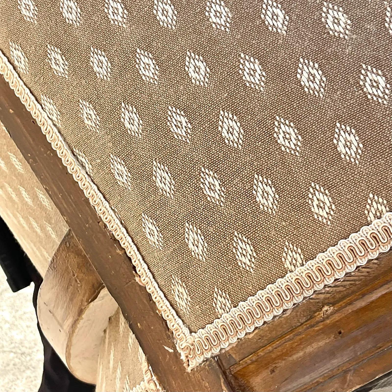 Vintage Regency Notched Back Bergere Chairs - a Pair at 1stDibs