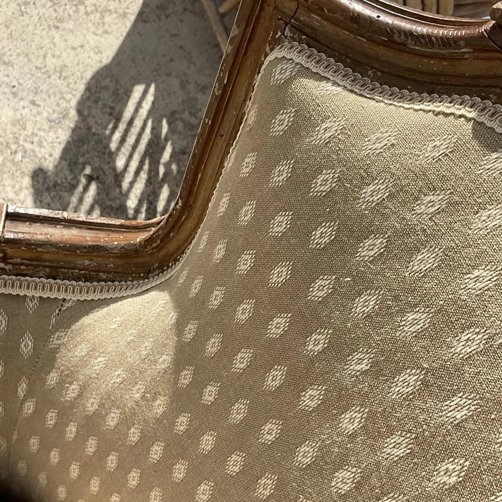 Vintage Regency Notched Back Bergere Chairs - a Pair at 1stDibs