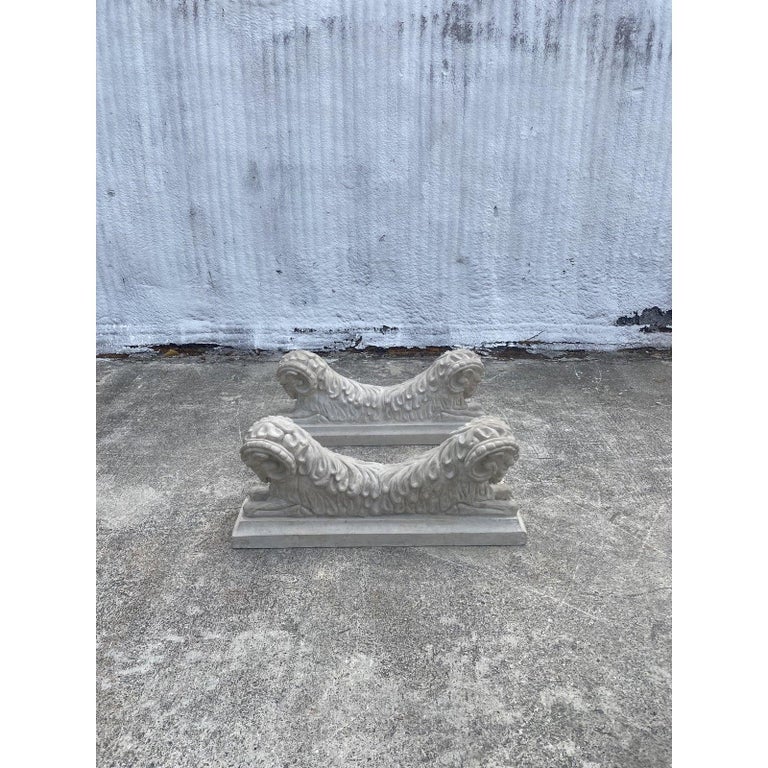 Vintage Regency Plaster Ram Coffee Table at 1stDibs