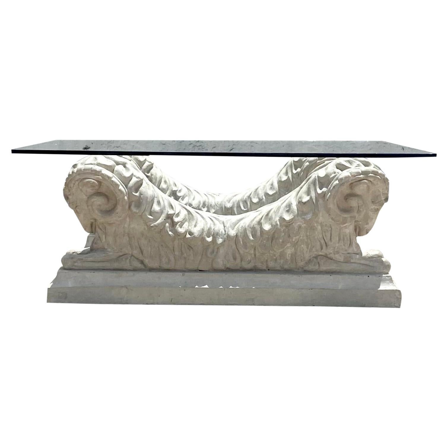 Fantastic White Plaster Rocks Coffee Table by Sirmos at 1stDibs