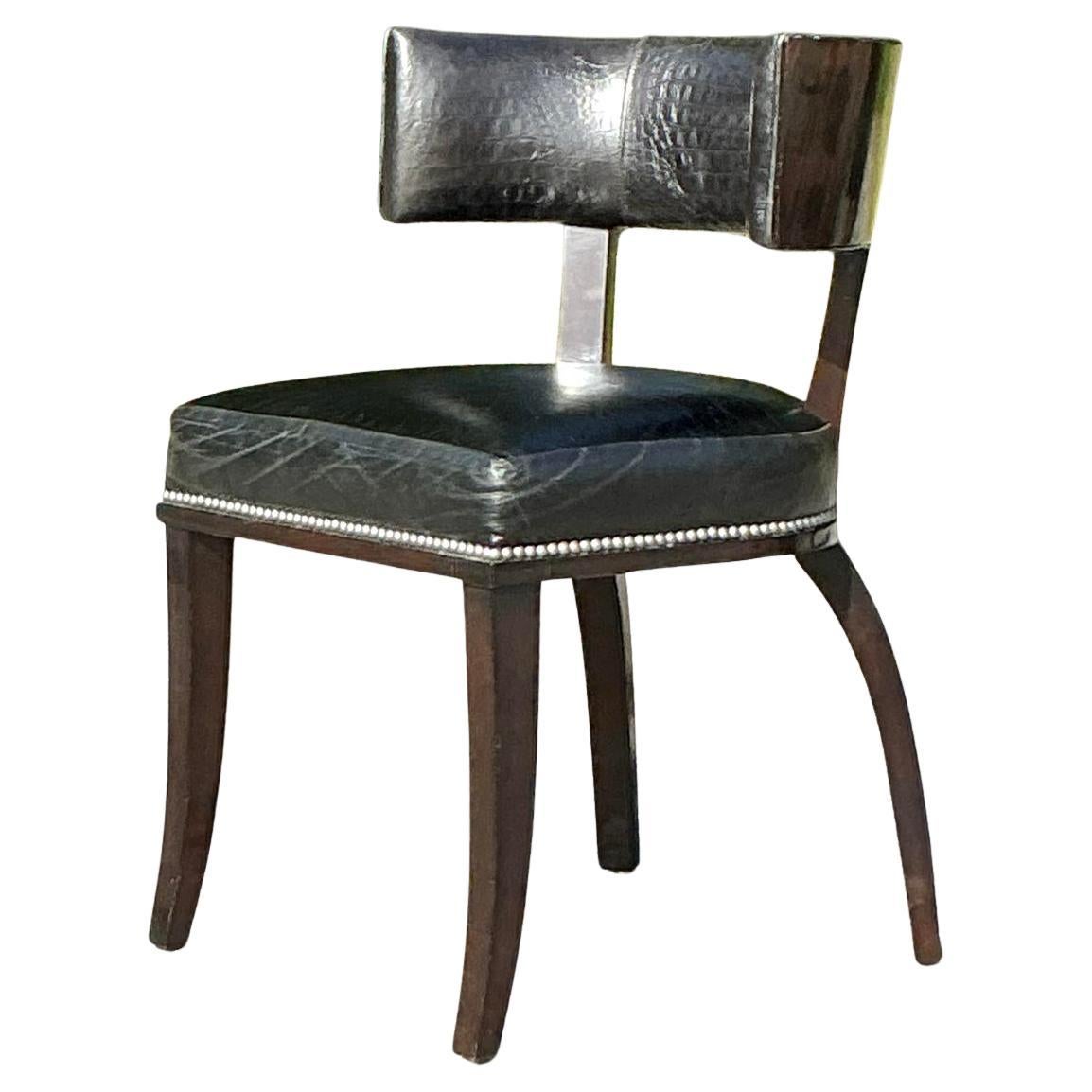 Vintage Regency Ralph Lauren “Clivedon” Embossed Croc Klismos Chair For ...