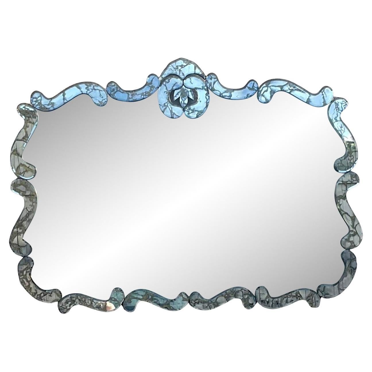Vintage Regency Smoked Glass Mirror For Sale at 1stDibs