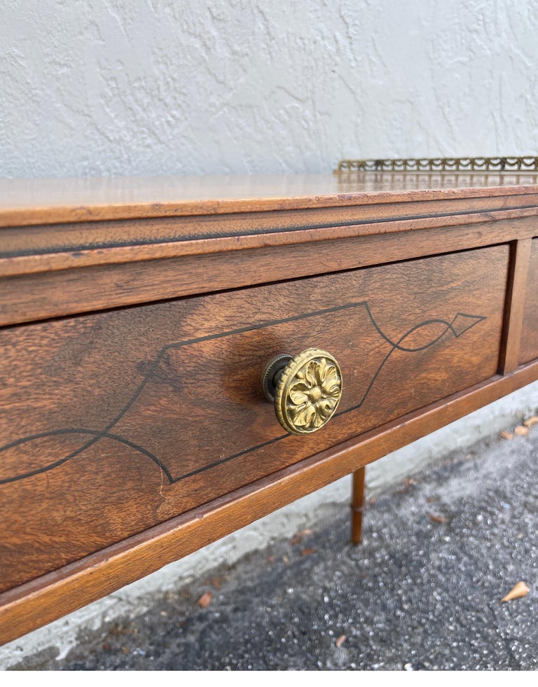 Vintage Regency Style Galleried Partners Desk / Server with Turret ...