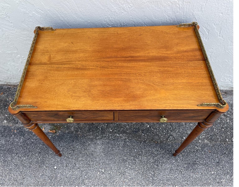 Vintage Regency Style Galleried Partners Desk / Server with Turret ...