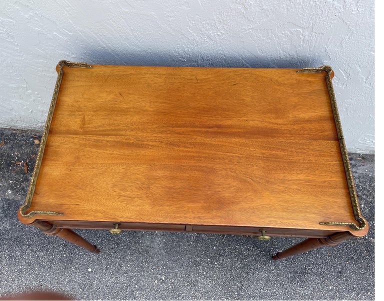 Vintage Regency Style Galleried Partners Desk / Server with Turret ...