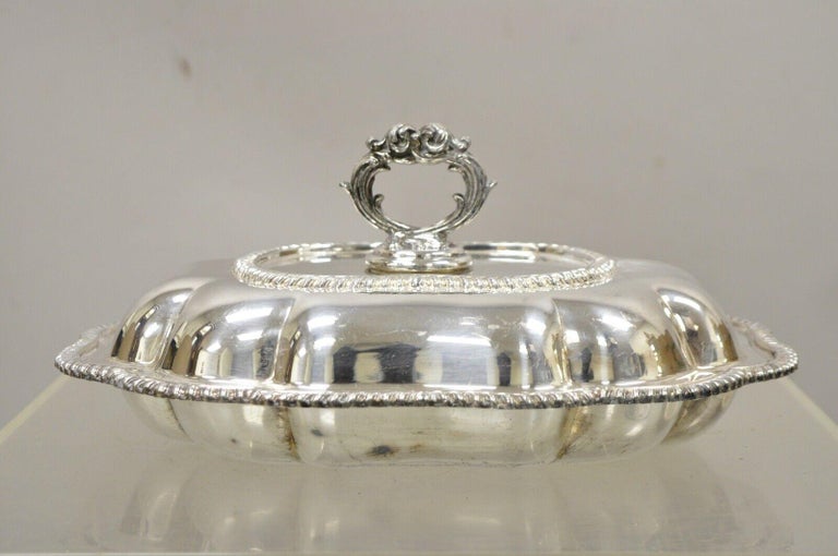 Vintage Regency Style Silver Plated Covered Vegetable Dish Serving ...