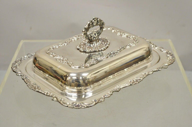 Vintage Regency Style Silver Plated Covered Vegetable Dish Serving ...