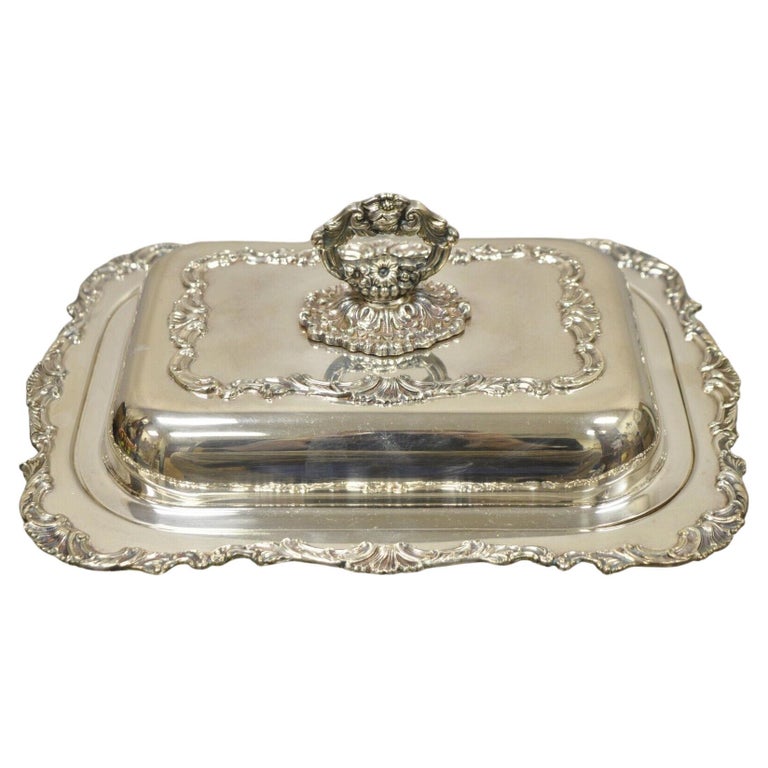Vintage Regency Style Silver Plated Covered Vegetable Dish Serving ...
