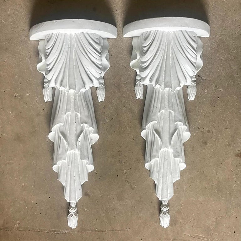 Vintage Regency Swag Brackets, a Pair For Sale at 1stDibs