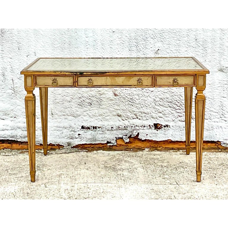 Vintage Regency Theodore Alexander Eglomise Writing Desk For Sale at ...