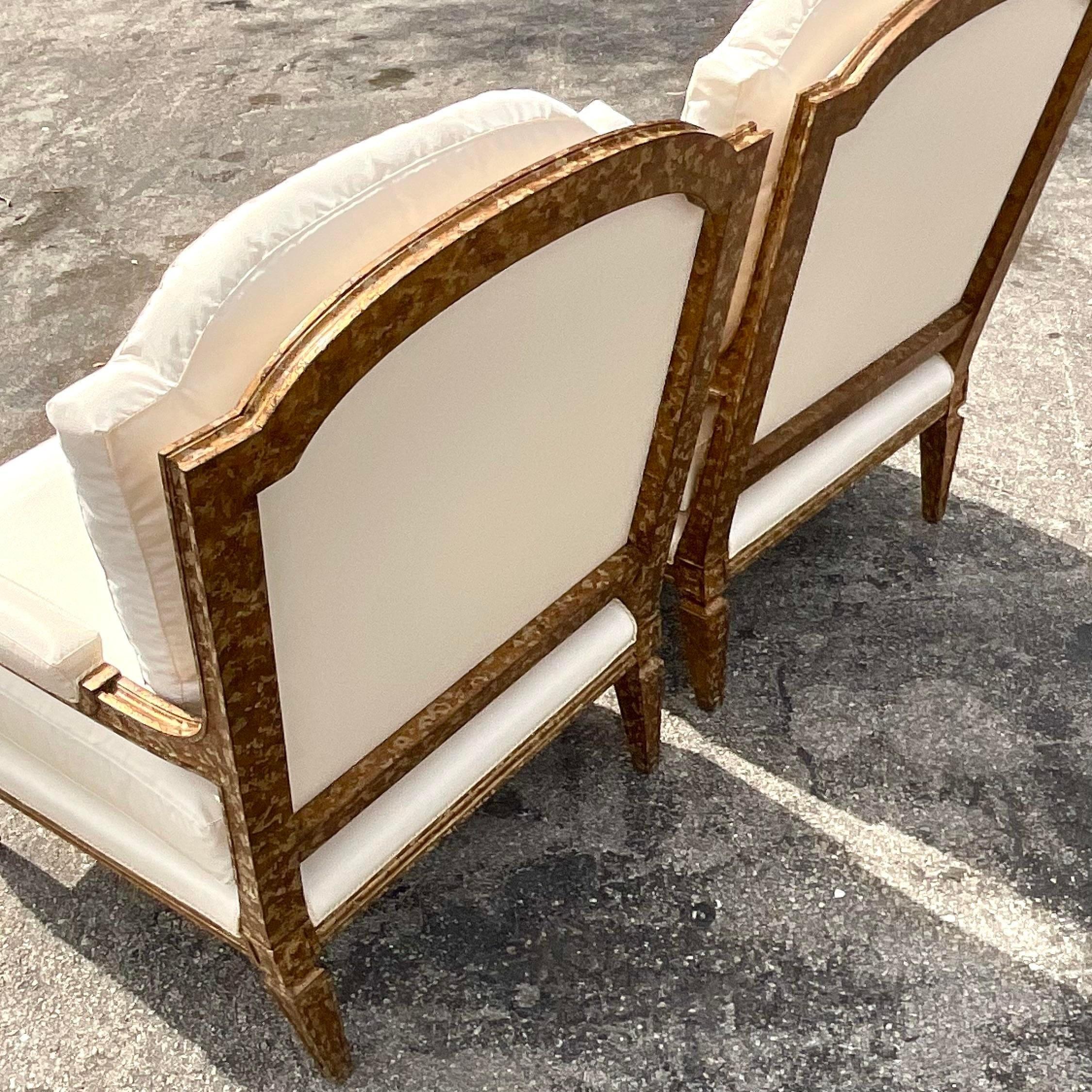 Vintage Regency William Switzer Gilt Bergere Chairs, a Pair For Sale at ...