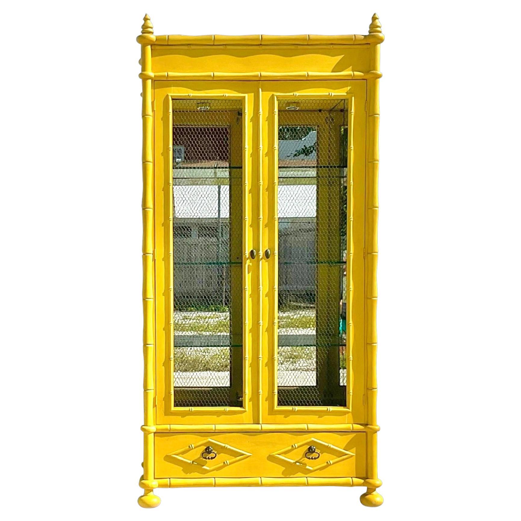 Vintage Bernhardt Bamboo Cabinets at 1stDibs