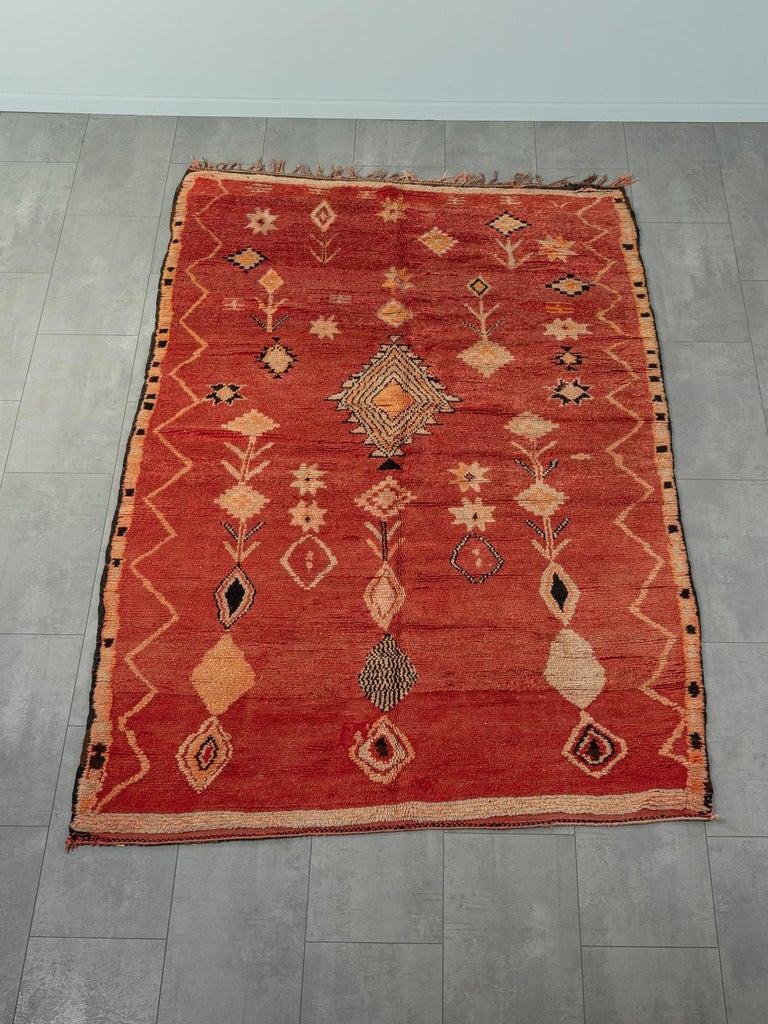 Vintage Rehamna Berber Rug 100% Wool 1960s Handmade at 1stDibs