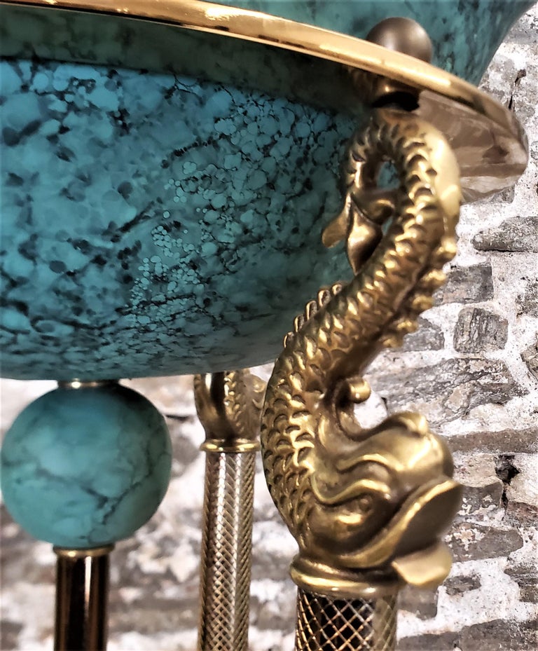 Vintage Relco Italian Halogen Tortiere Floor Lamp with Figural Brass ...