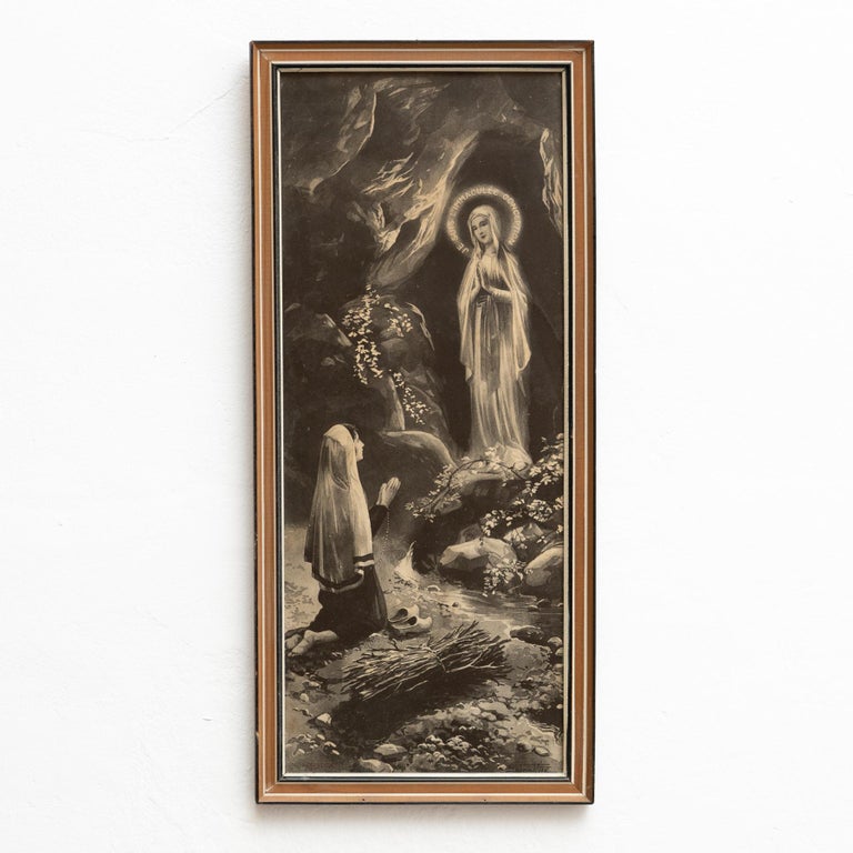 Vintage Religious Framed Artwork, circa 1950 For Sale at 1stDibs