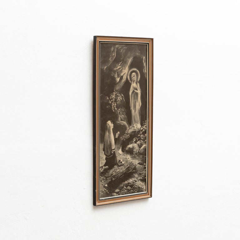 Vintage Religious Framed Artwork, circa 1950 For Sale at 1stDibs