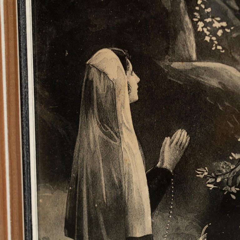 Vintage Religious Framed Artwork, circa 1950 For Sale at 1stDibs