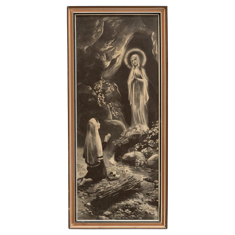 Vintage Religious Framed Artwork, circa 1950 For Sale at 1stDibs