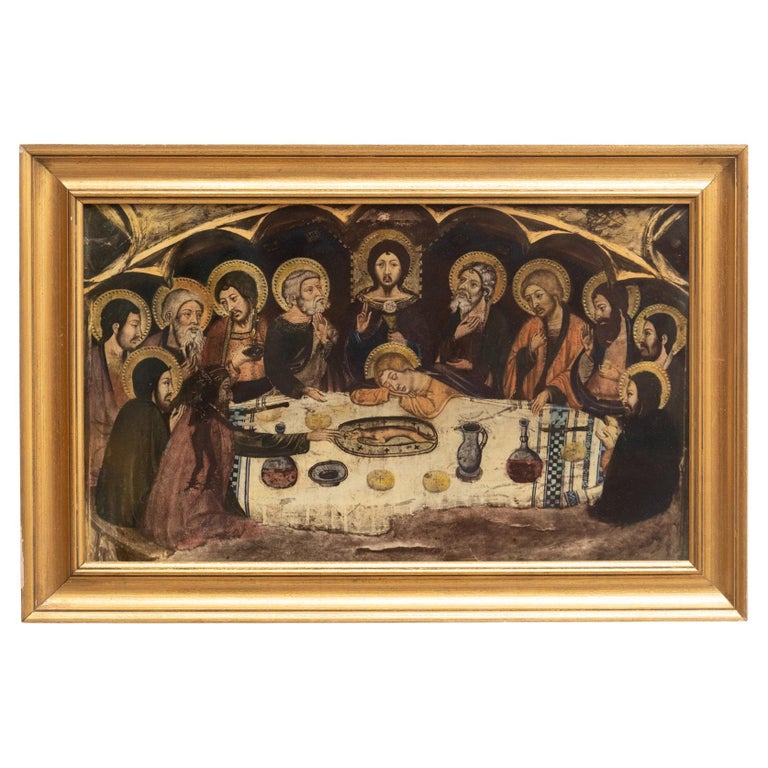 Vintage Religious Framed Artwork, circa 1950 For Sale at 1stDibs
