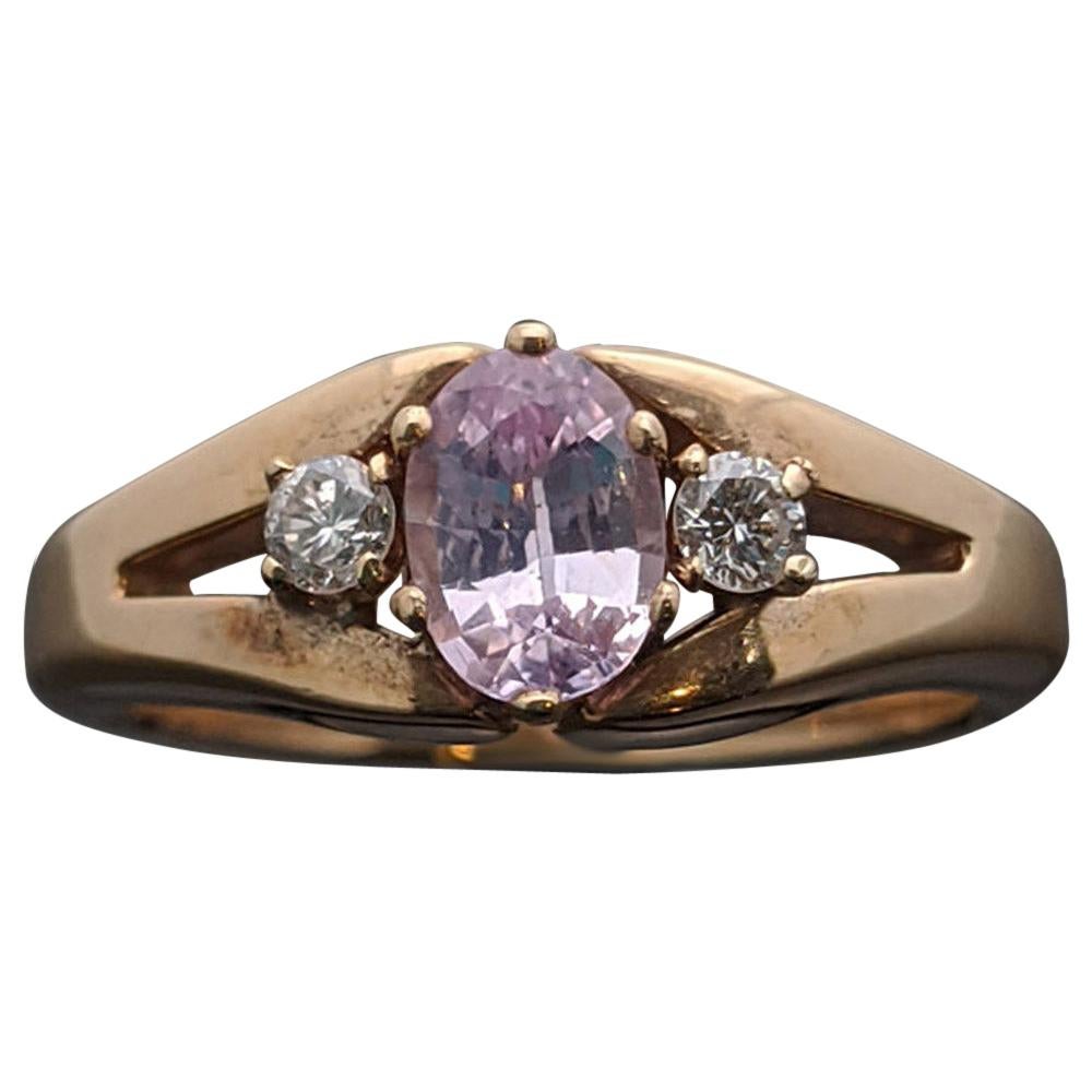 Vintage 14 Karat Yellow Gold Sapphire and Diamond Ring at 1stDibs ...