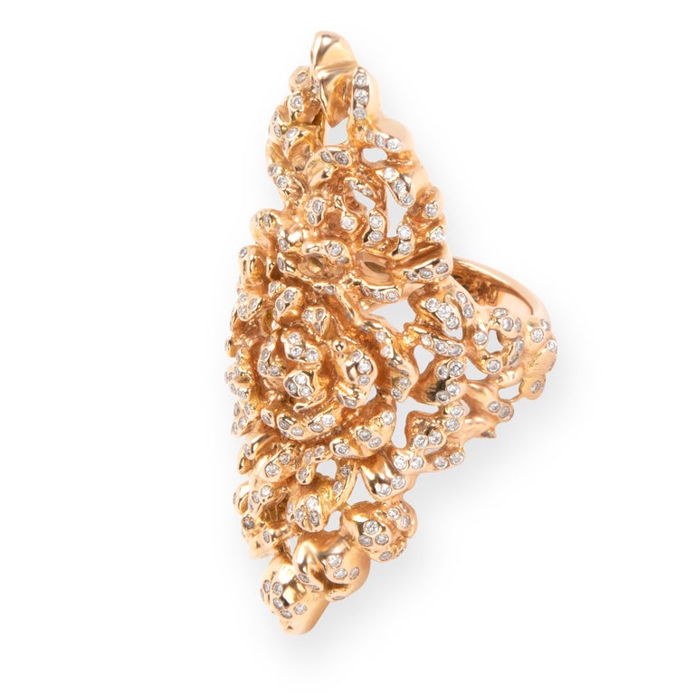 Vintage Repossi Cocktail Diamond Ring in 18 Karat Yellow Gold 1.75 ...