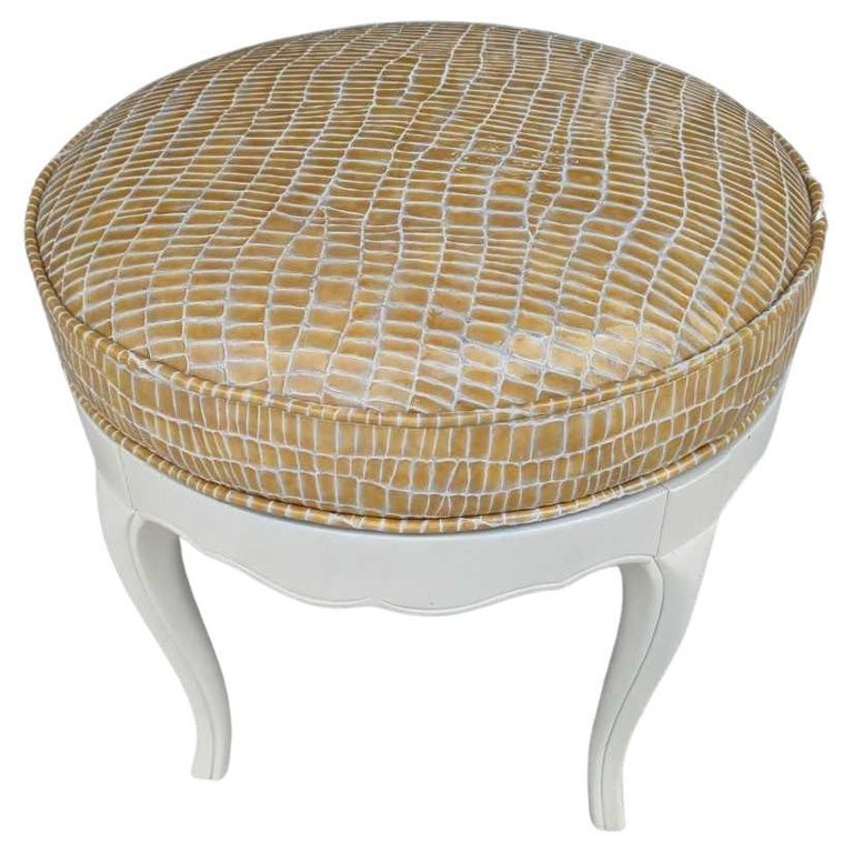 Vintage Restored Hollywood Regency Style Ottoman with Swivel For Sale ...