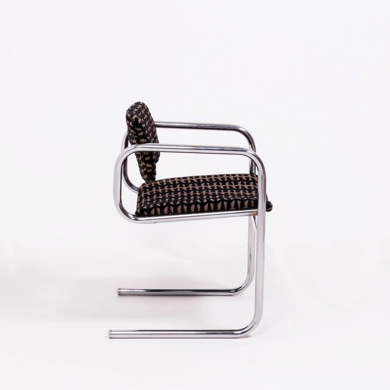 Vintage Retro Brown and Black Fabric Dining Chairs by Pieff, Set of 4 ...