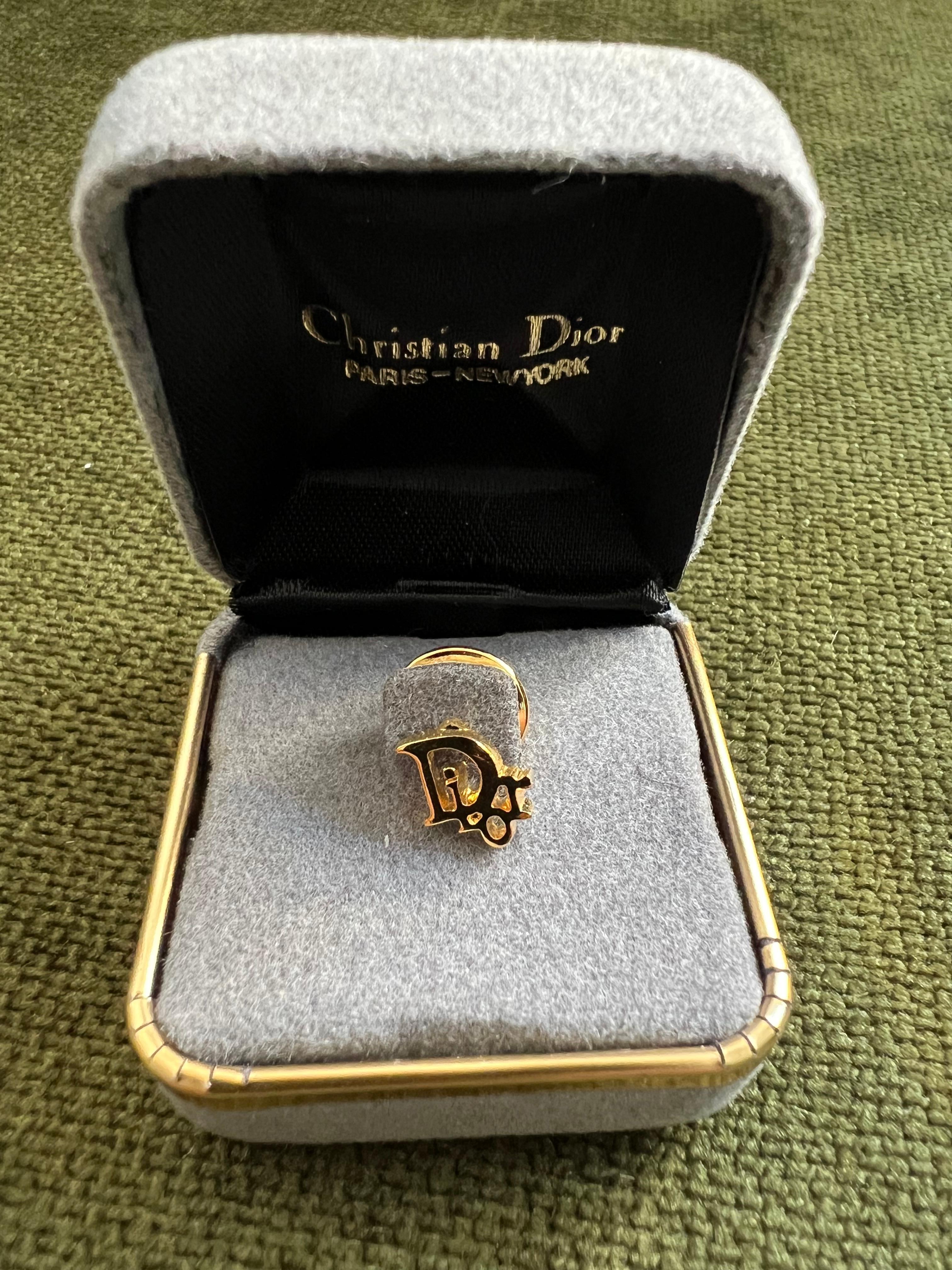 Vintage Retro Christian Dior Gold Plate-Tie Clip Dior Logo Circa 1990 ...