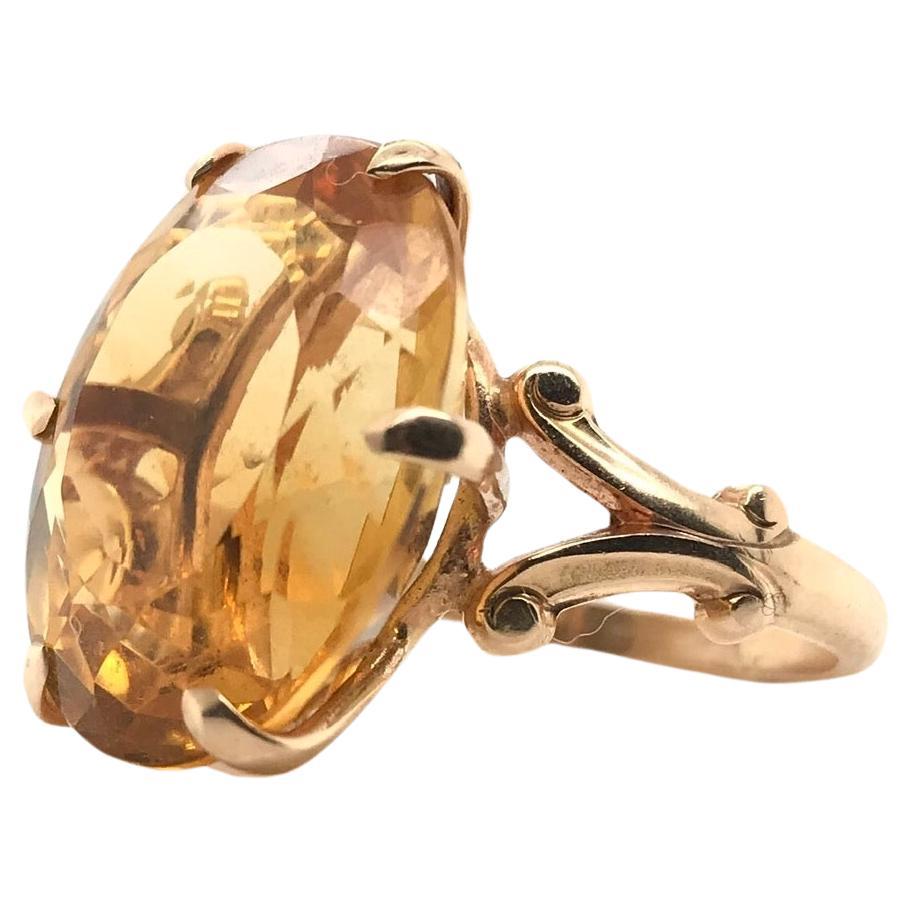 Retro 50 Carat Citrine Ring at 1stDibs