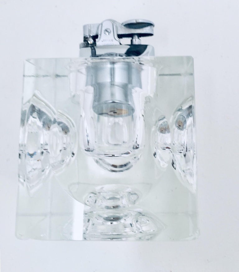 Vintage Retro Cut Glass Square Lighter, 1970 at 1stDibs