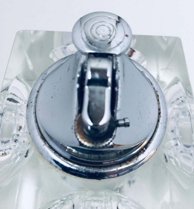 Vintage Retro Cut Glass Square Lighter, 1970 at 1stDibs