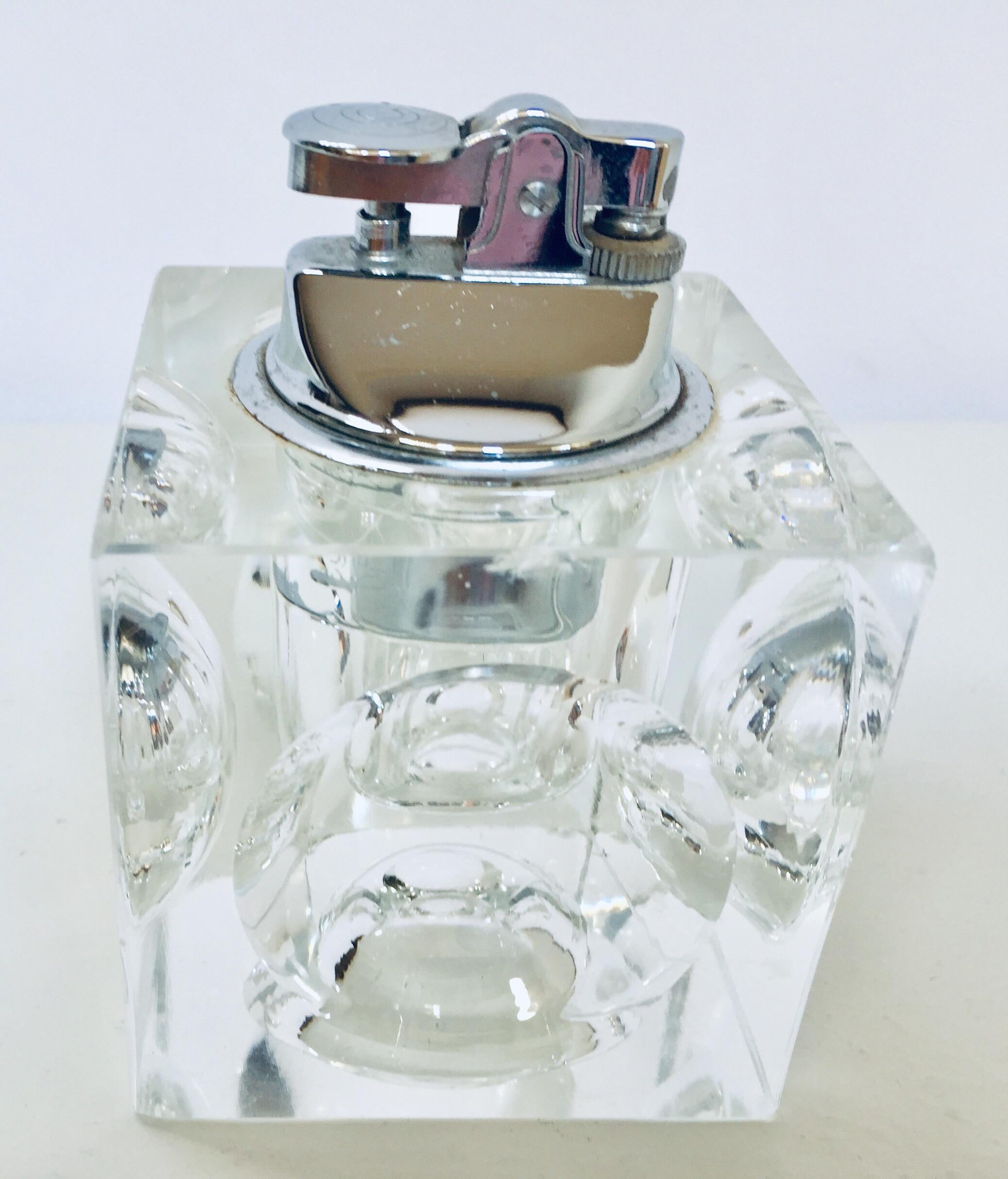 Vintage Retro Cut Glass Square Lighter, 1970 at 1stDibs