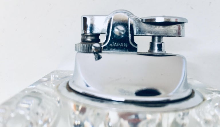 Vintage Retro Cut Glass Square Lighter, 1970 at 1stDibs